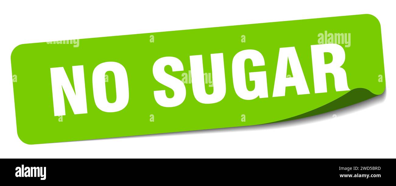 no sugar sticker. no sugar rectangular label isolated on white ...