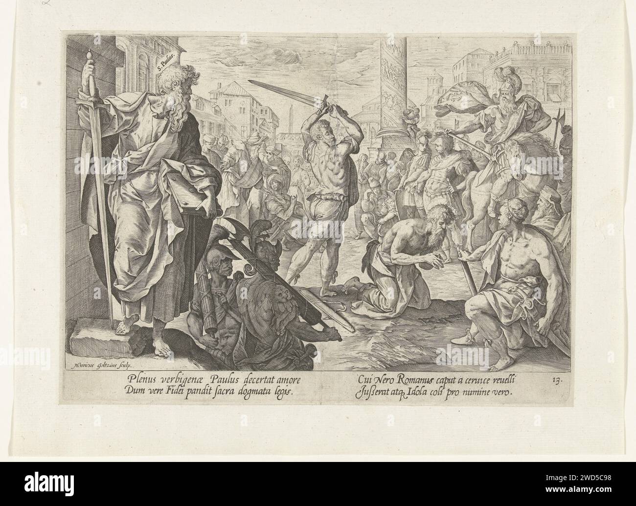 The martyrdom of Paulus, Hendrick Goltzius, After Maerten de Vos, 1577 ...