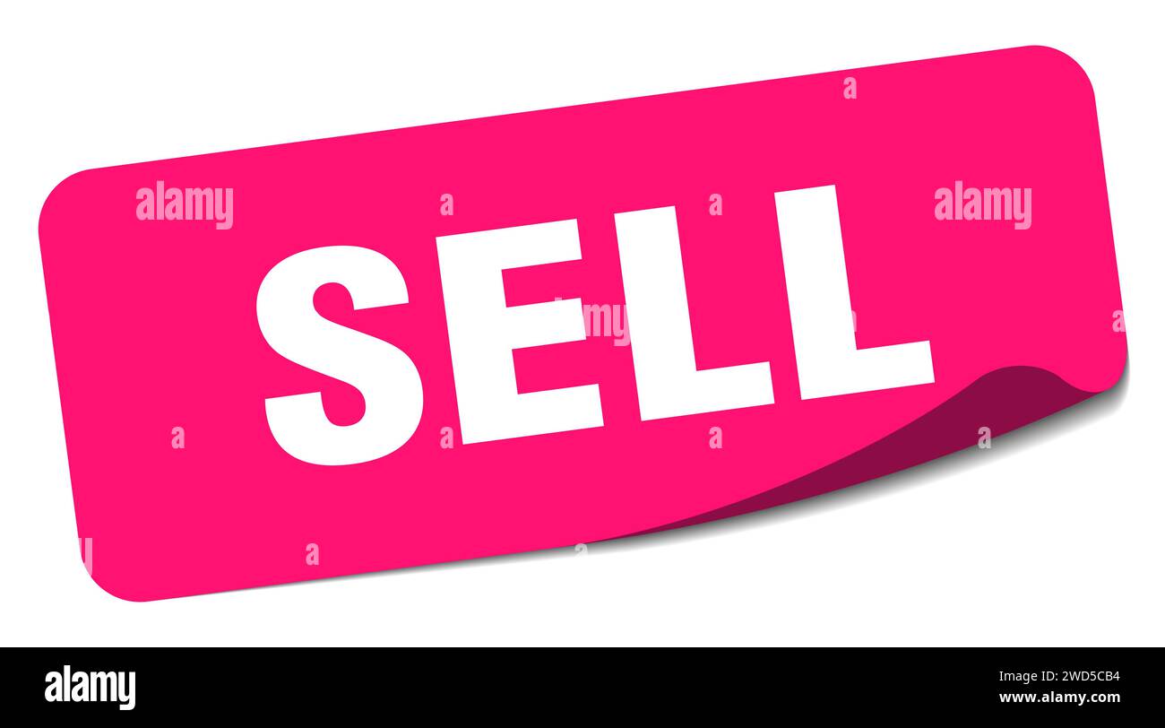 sell sticker. sell rectangular label isolated on white background Stock ...