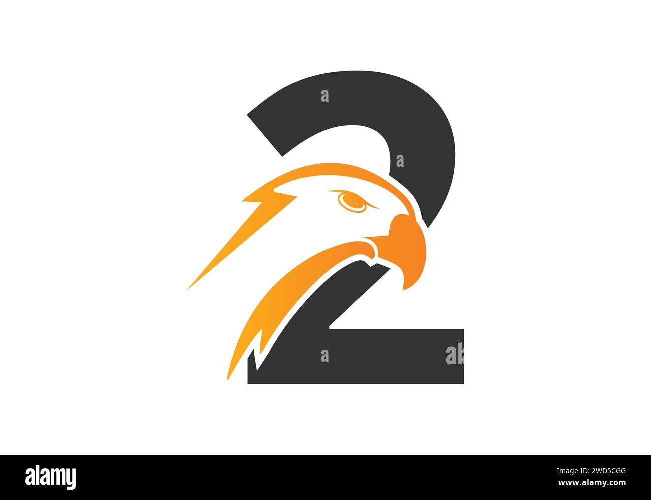 Letter 2 Eagle head Logo Design Vector Template. Modern logo design for ...