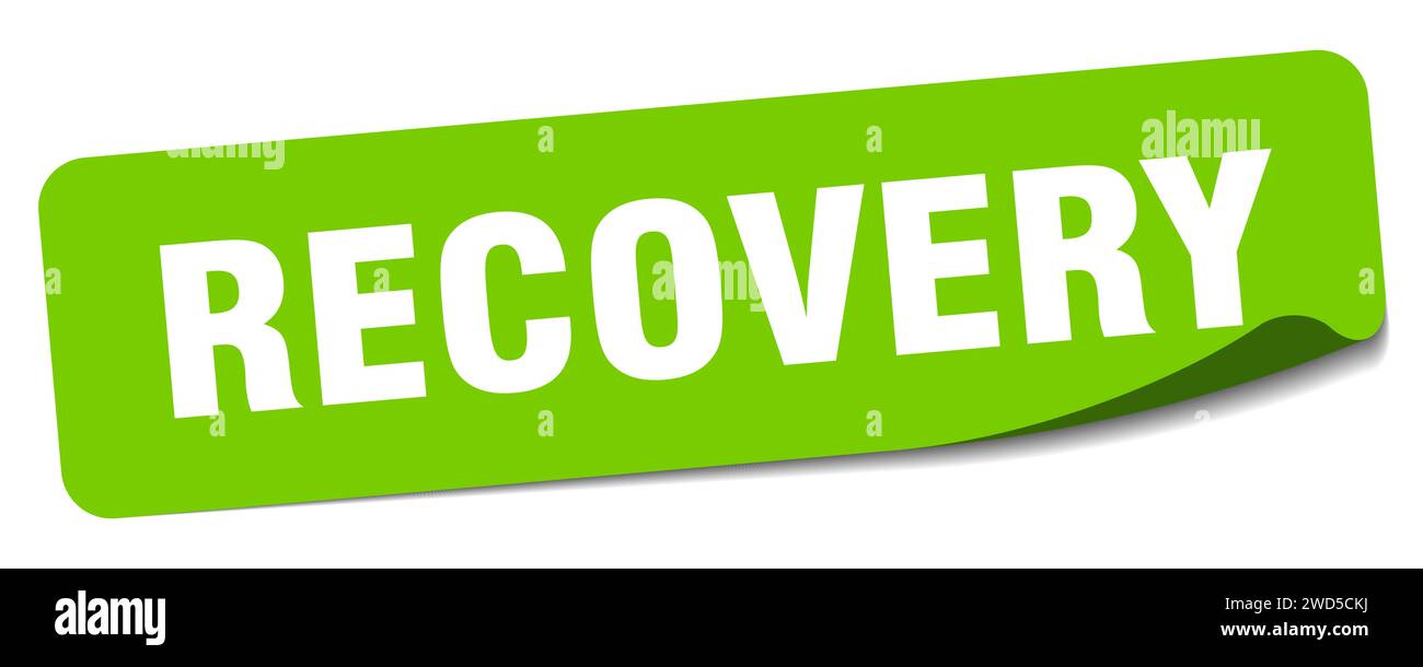 recovery sticker. recovery rectangular label isolated on white ...