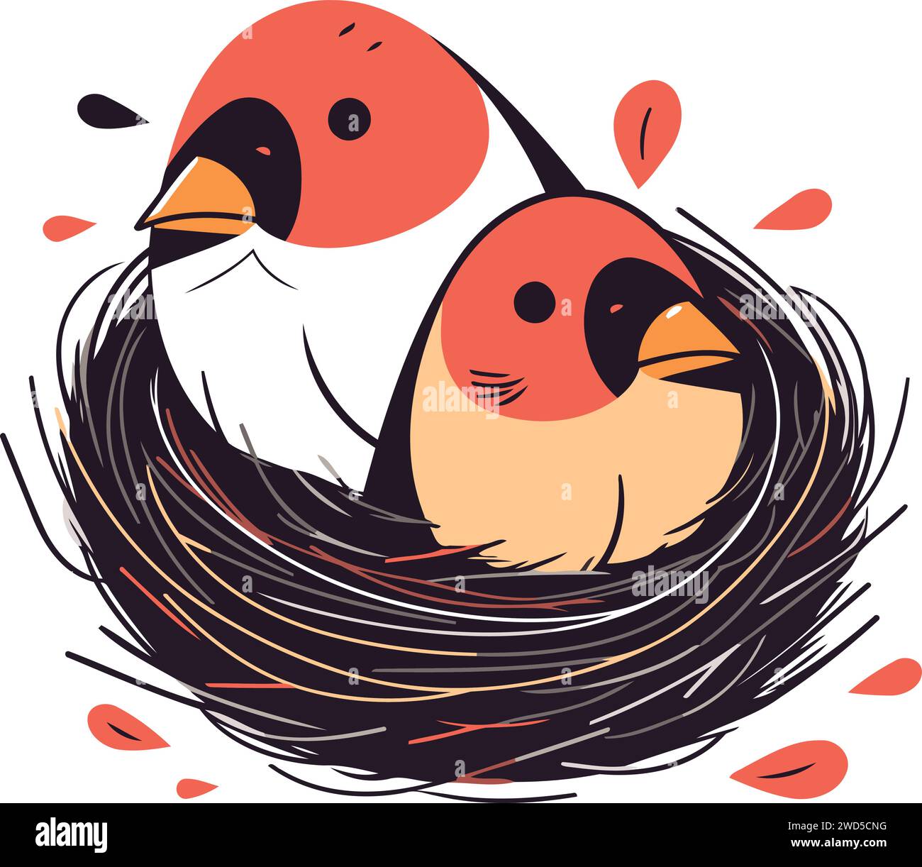 Cartoon birds in nest on hi-res stock photography and images - Alamy