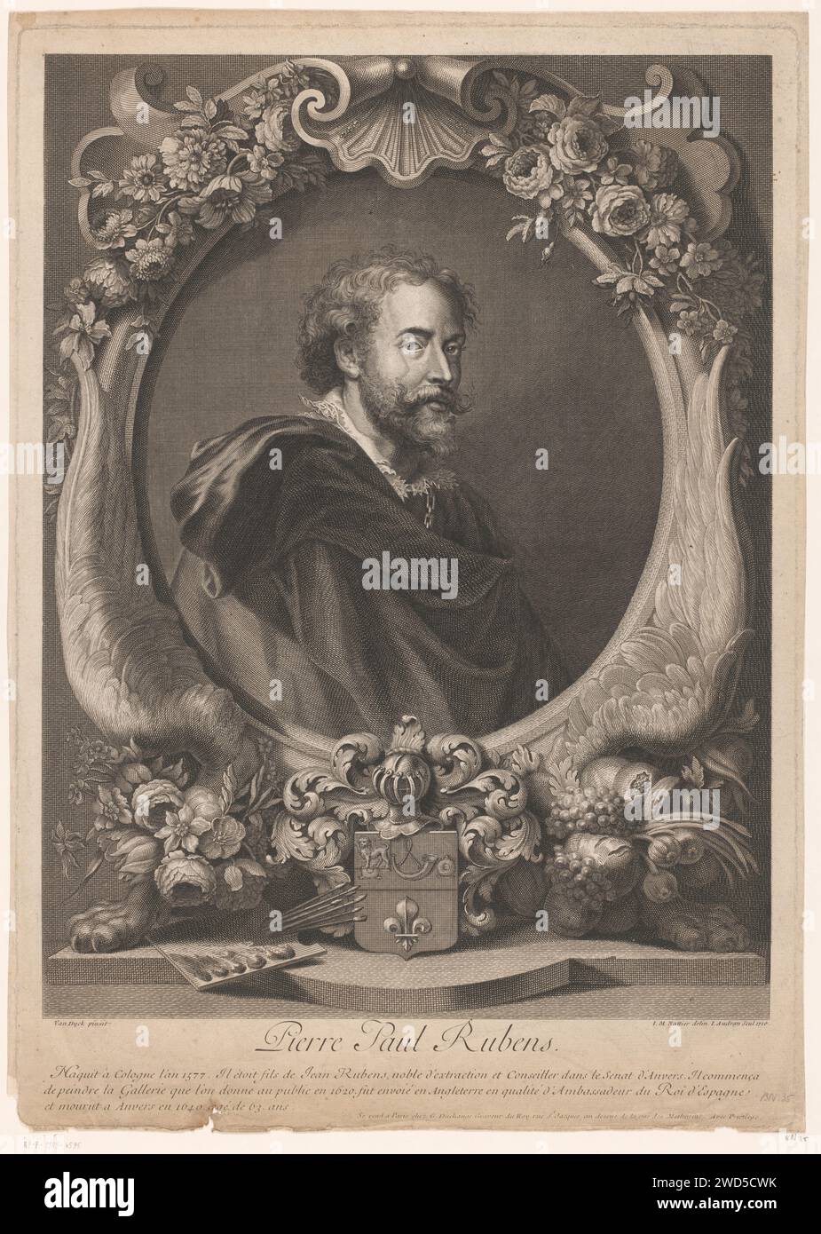 Portret Van Peter Parez Rubjects, Jean Audran, After Anthony Van Dryck ...