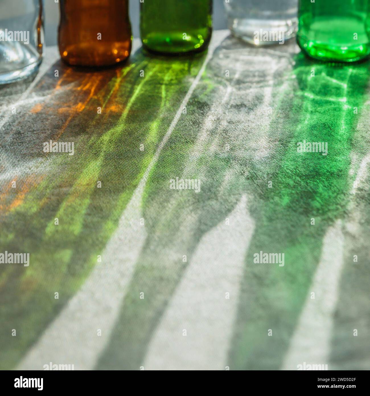 Recyclable glass waste. Social responsibility, ecology care concept ...