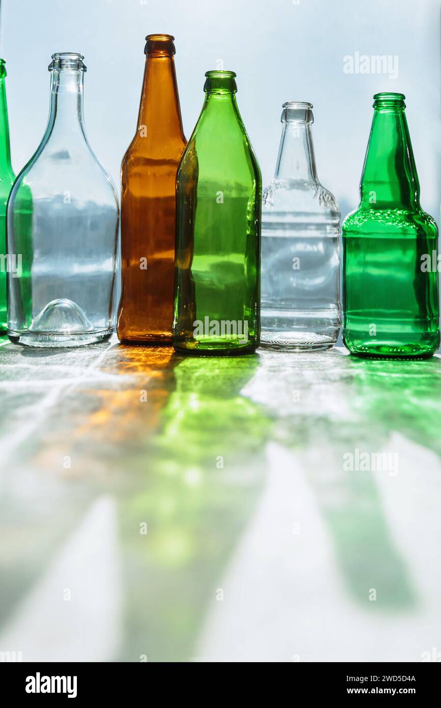 Separate collection of glass garbage. Eco friendly and zero waste ...