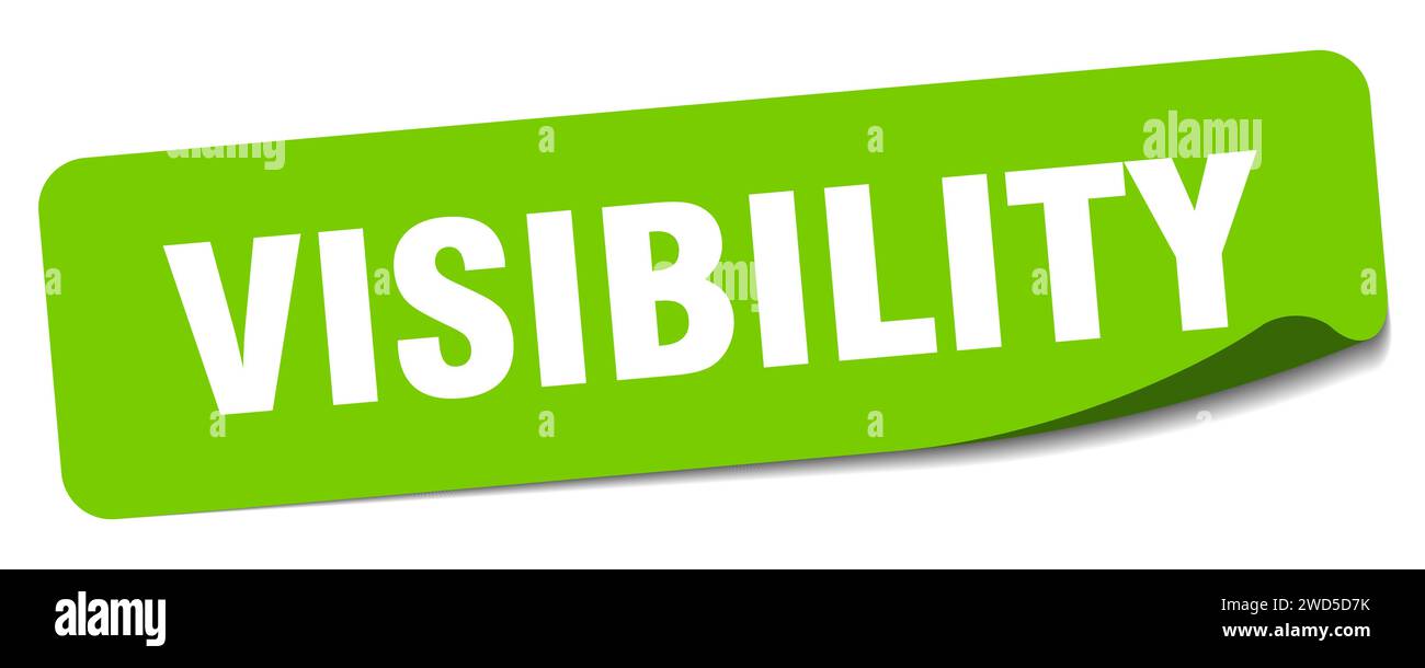 visibility sticker. visibility rectangular label isolated on white ...