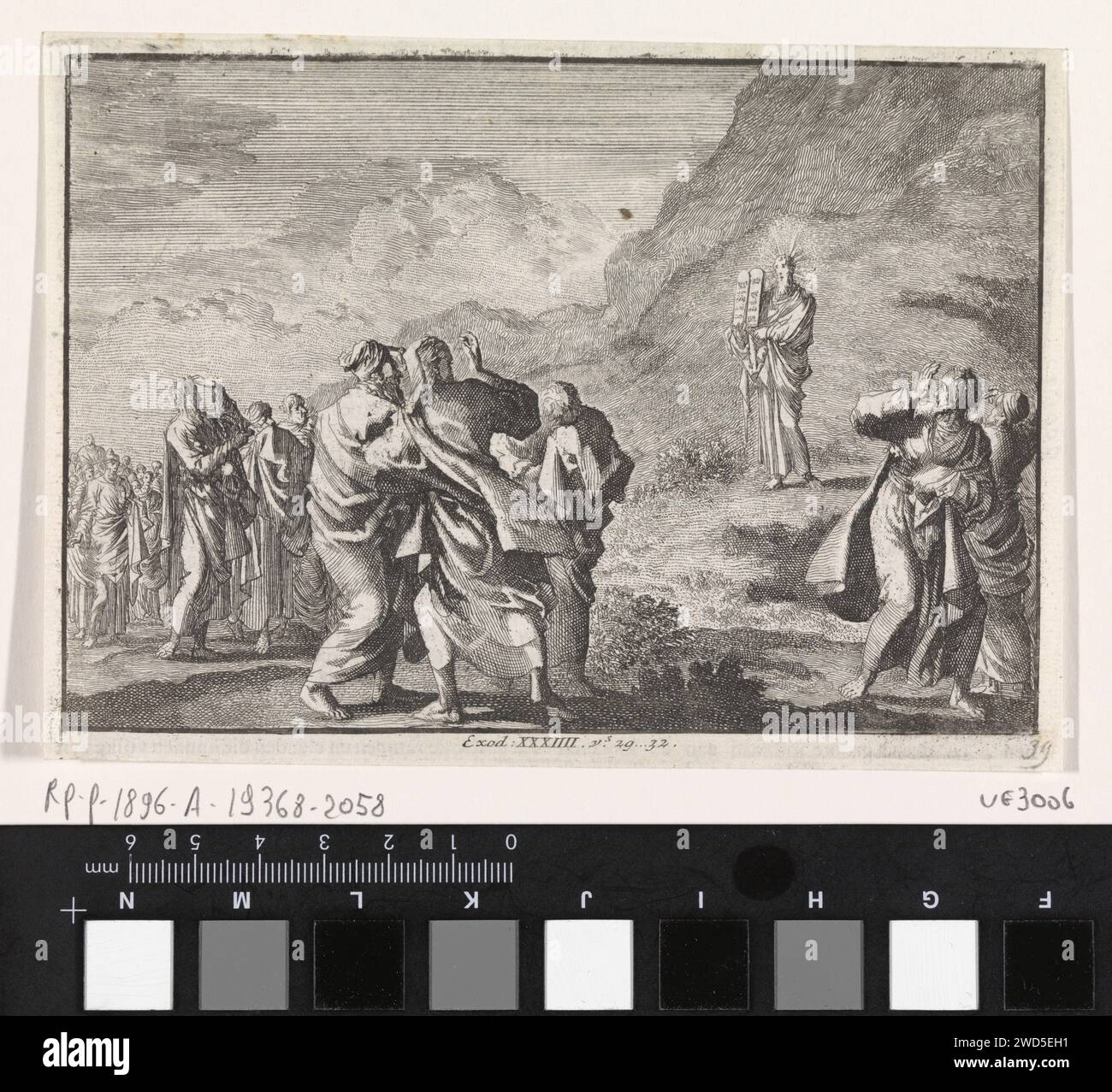 Moses receives the legislative tables and shows them to the people, Jan ...