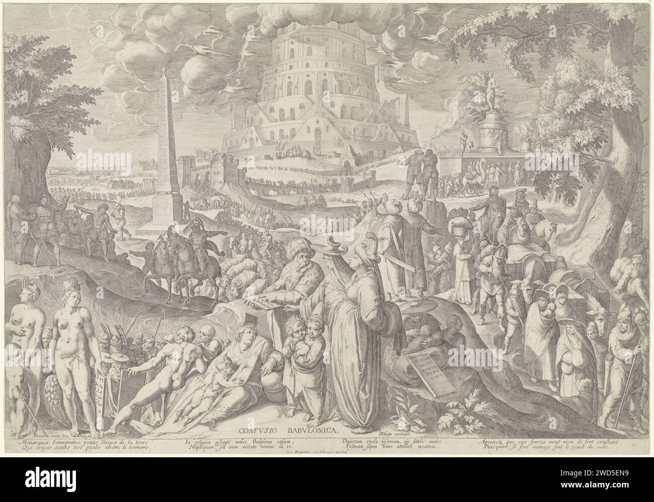 Babylonian confusion of speech, Zacharias Dolendo, After Karel van ...
