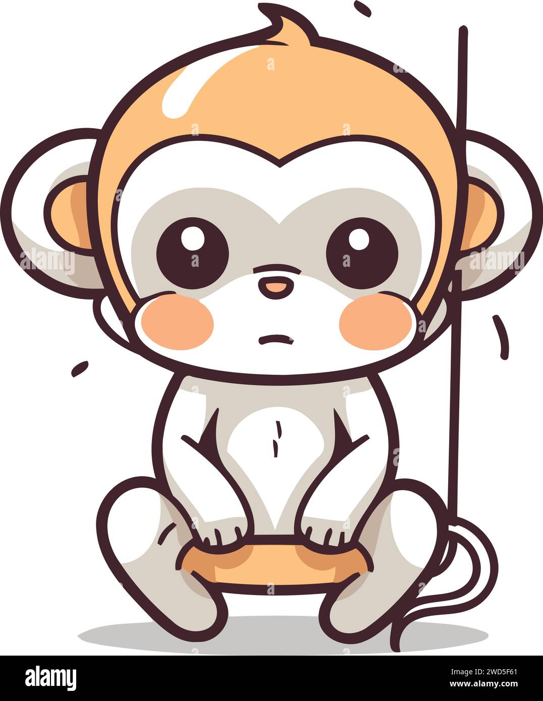 Monkey cartoon character vector illustration design. Cute monkey mascot ...