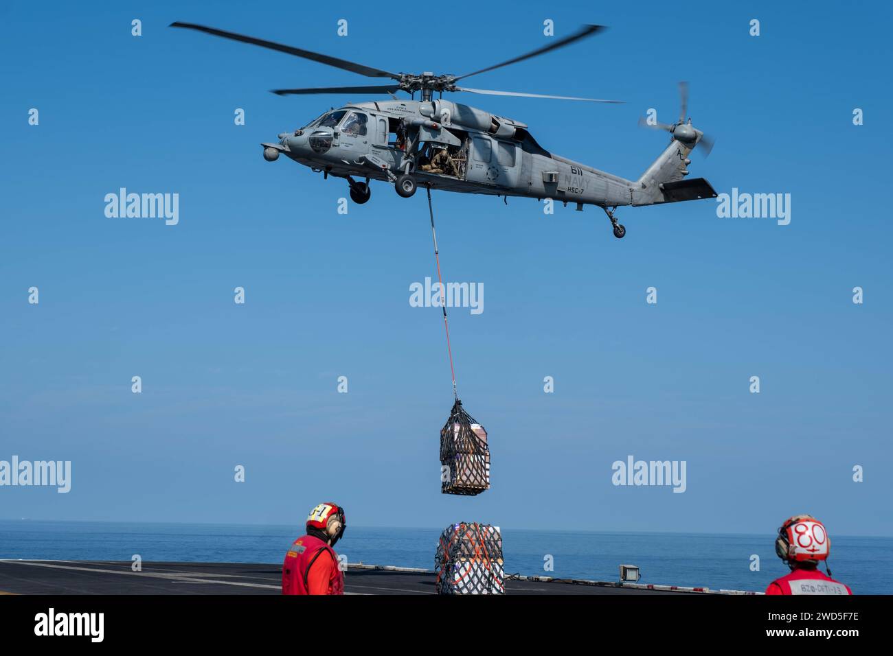 An MH-60S Sea Hawk helicopter, attached to the "Dusty Dogs" of ...