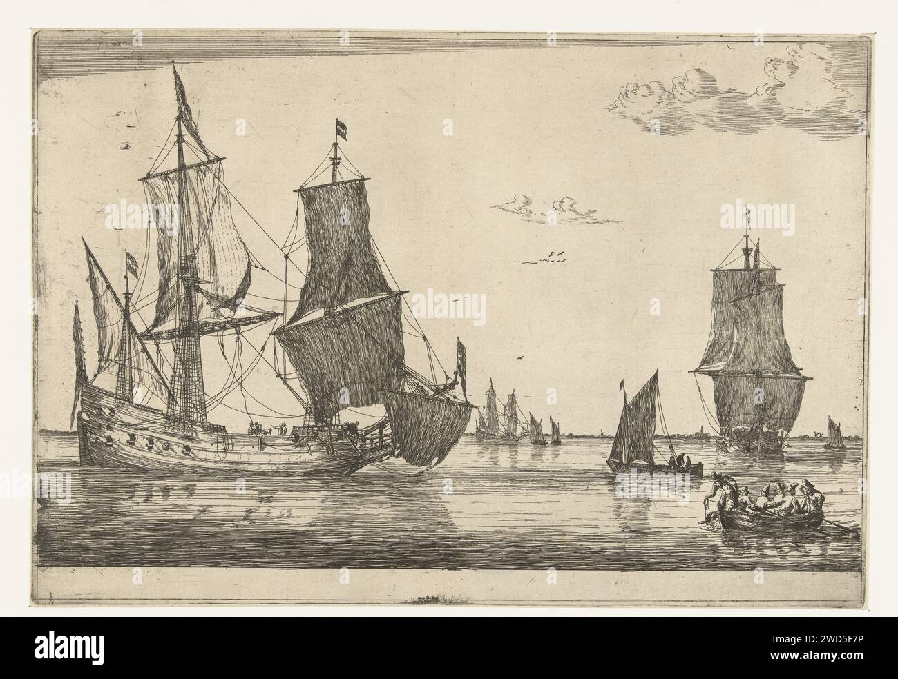 Inland water with a whistle, Reinier Nooms, 1650 - 1664 print Inland ...