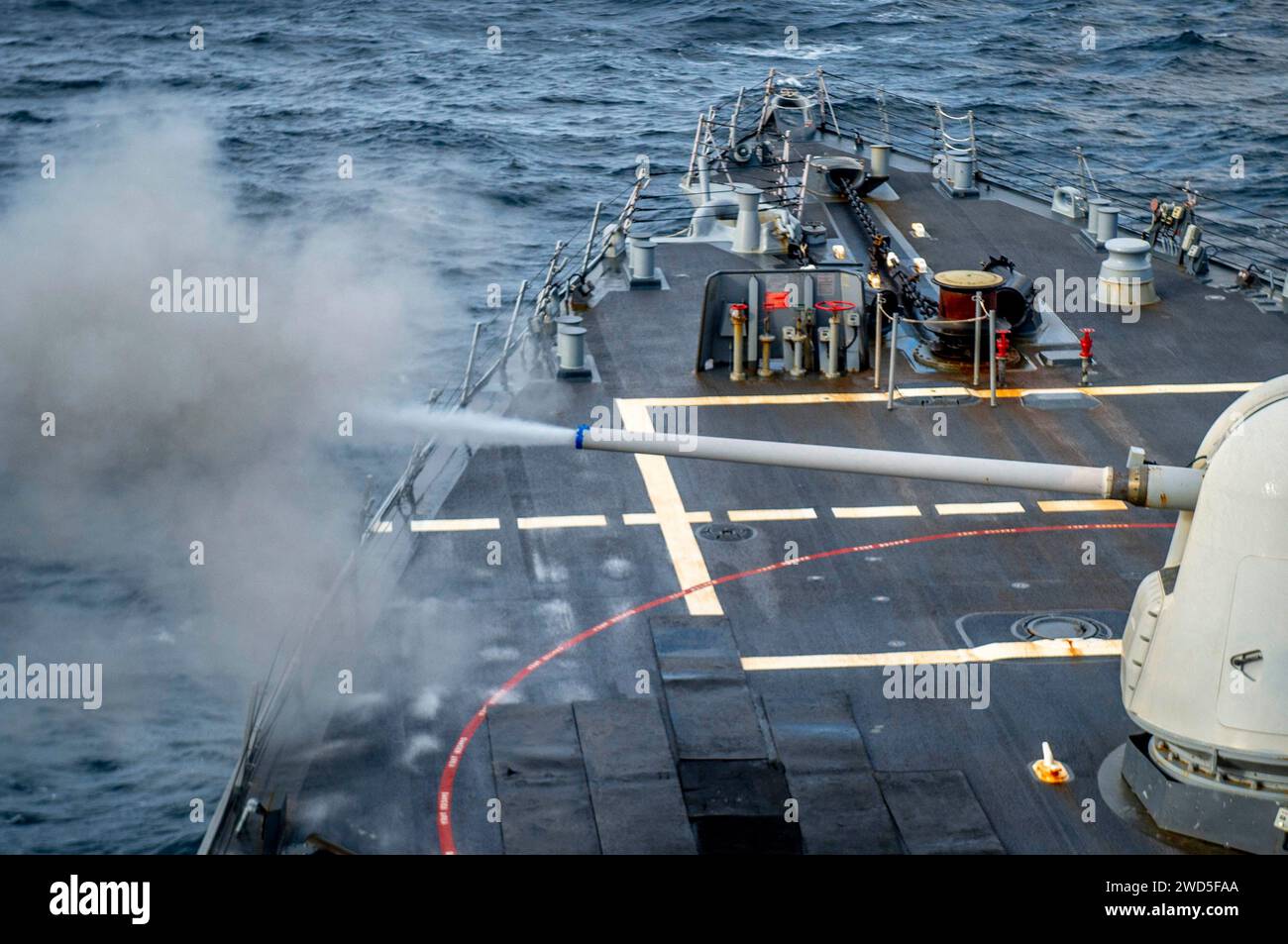 240116-N-EE352-1367 SOUTH CHINA SEA (Jan. 16, 2024) A MK 45 5-inch gun ...