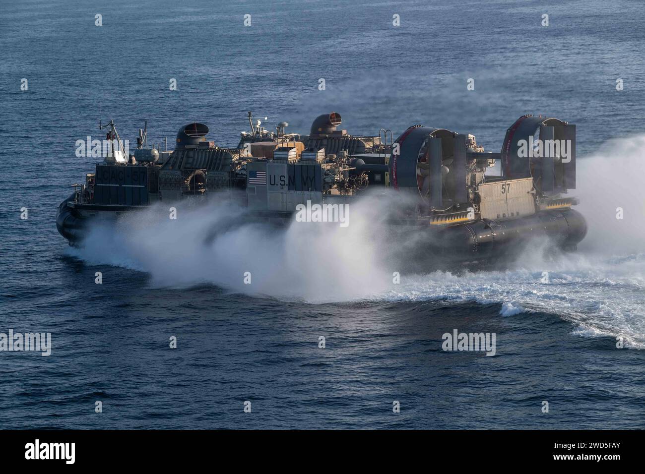 Landing Craft, Air Cushion 57, assigned to Assault Craft Unit (ACU) 5 ...