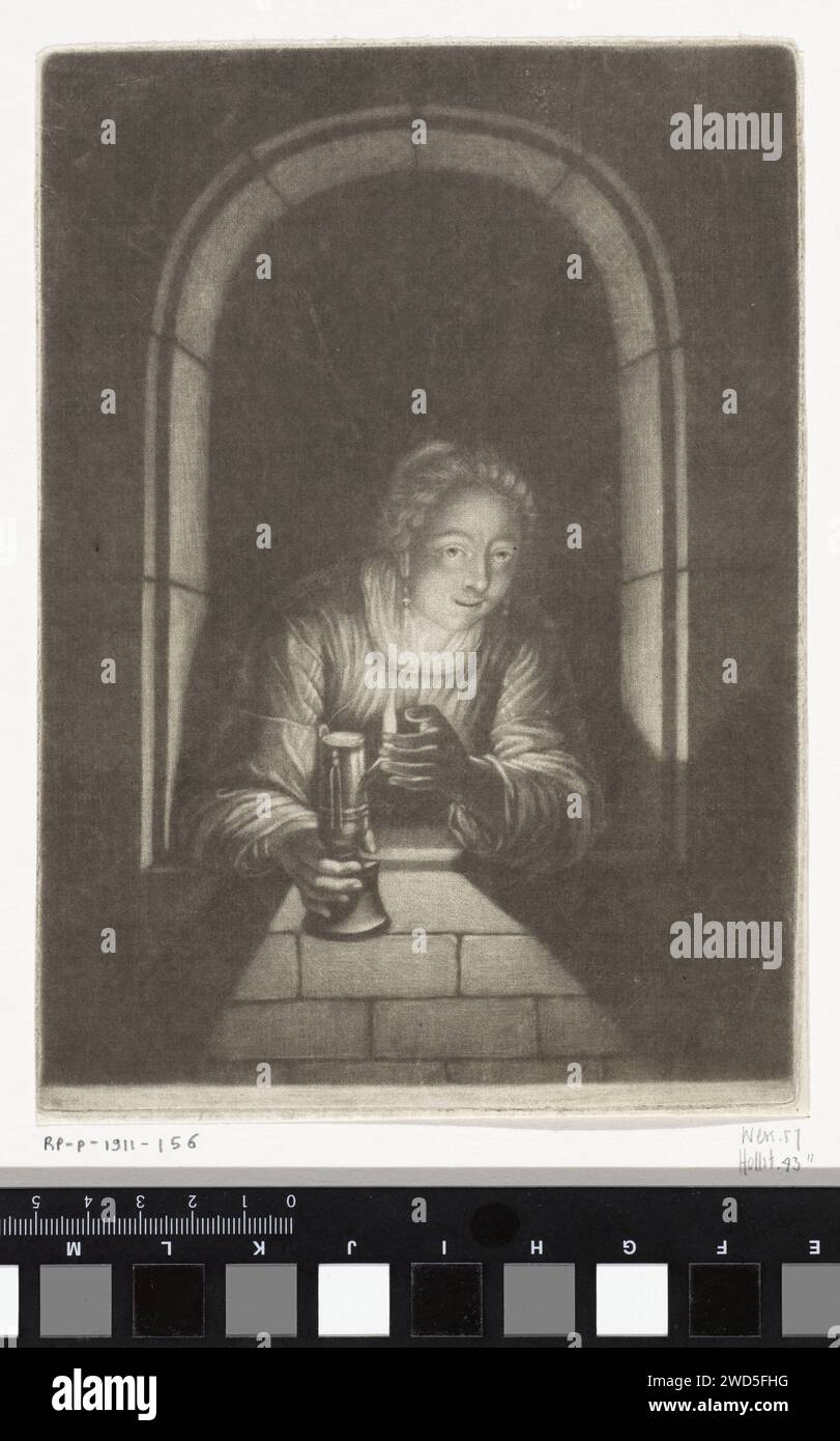 Woman with an oil lamp, Gerard Valck, After Jan Thomas, After Gerard ...