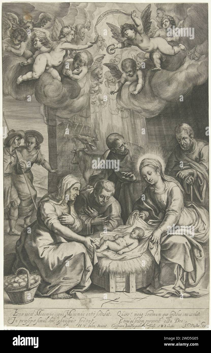 Adoration of the Shepherds, Crispijn van den Queborn, After Hendrik van ...