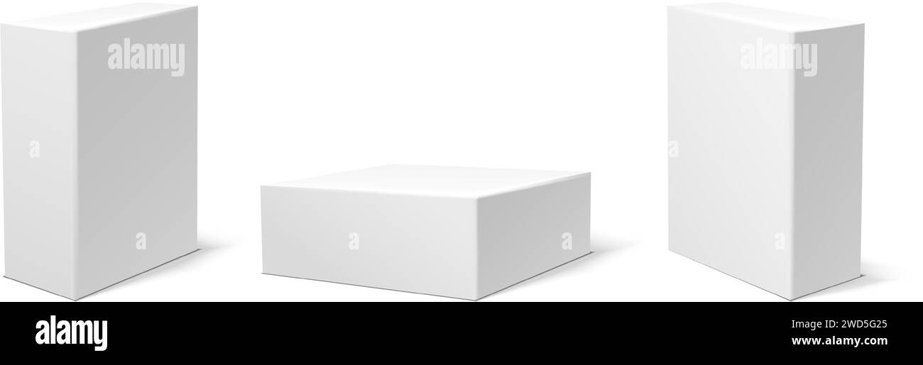 White vector icon mockup packaging boxes Stock Vector Image & Art - Alamy