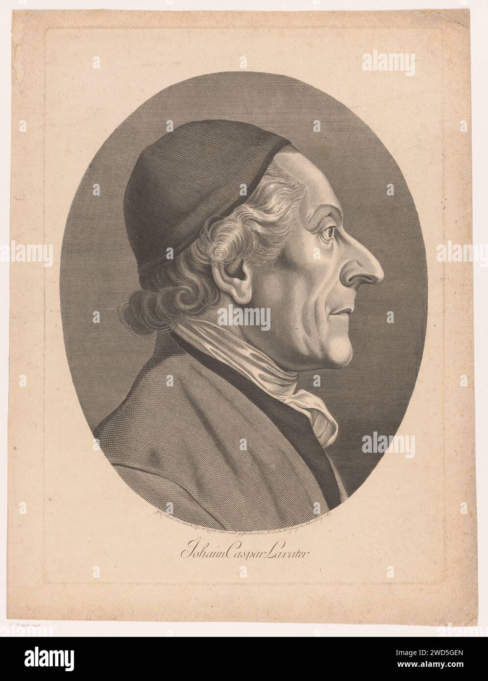 PortraT van Johann Kaspar Lavater, Adam Ludwig Wirsing, after Johann ...