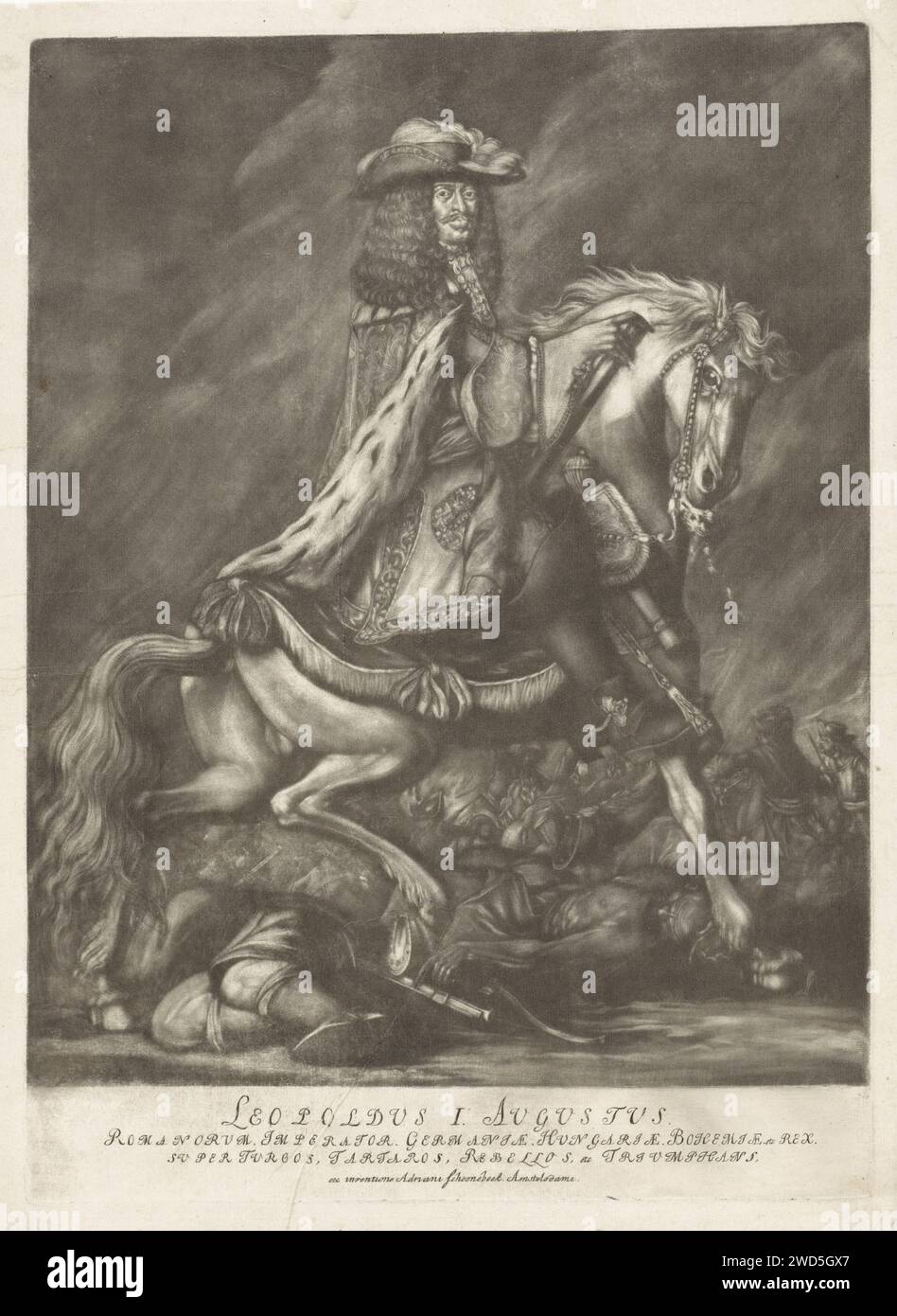 Equestrian portrait of emperor Leopold I, Adriaen Schoonebeek (Possible ...