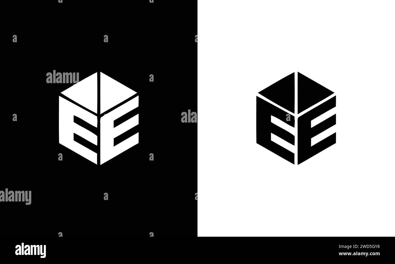 Monogram EE creative modern black letters logo design Stock Vector ...