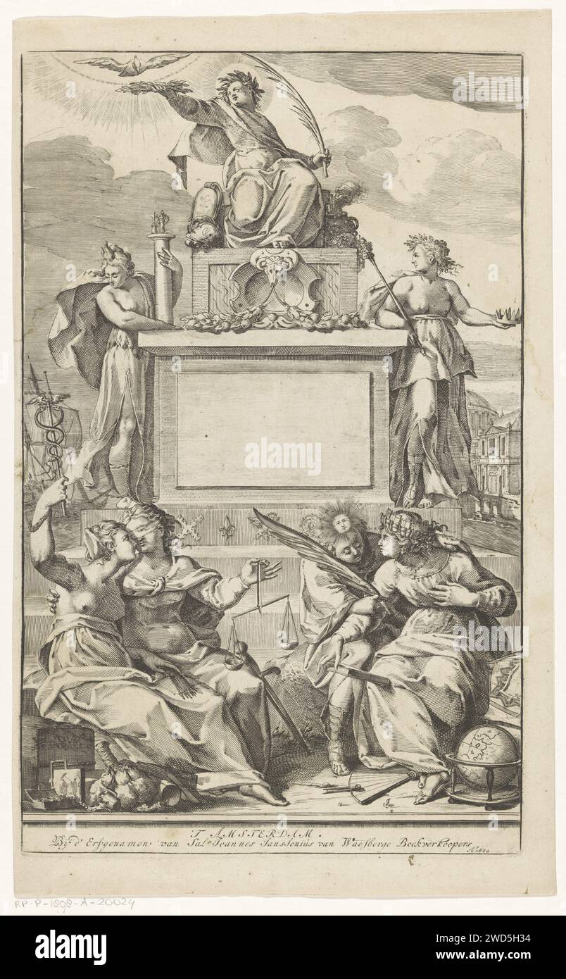 Allegorical representation with peace, authority and strength ...