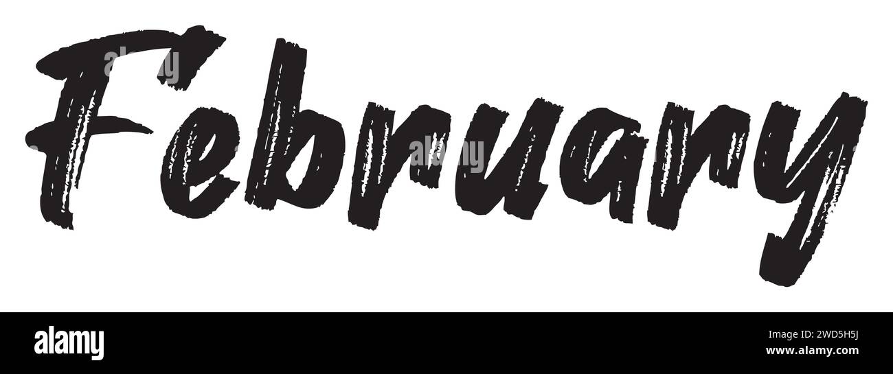 Black word of month 'FEBRUARY'. Vector illustration. Title of February ...