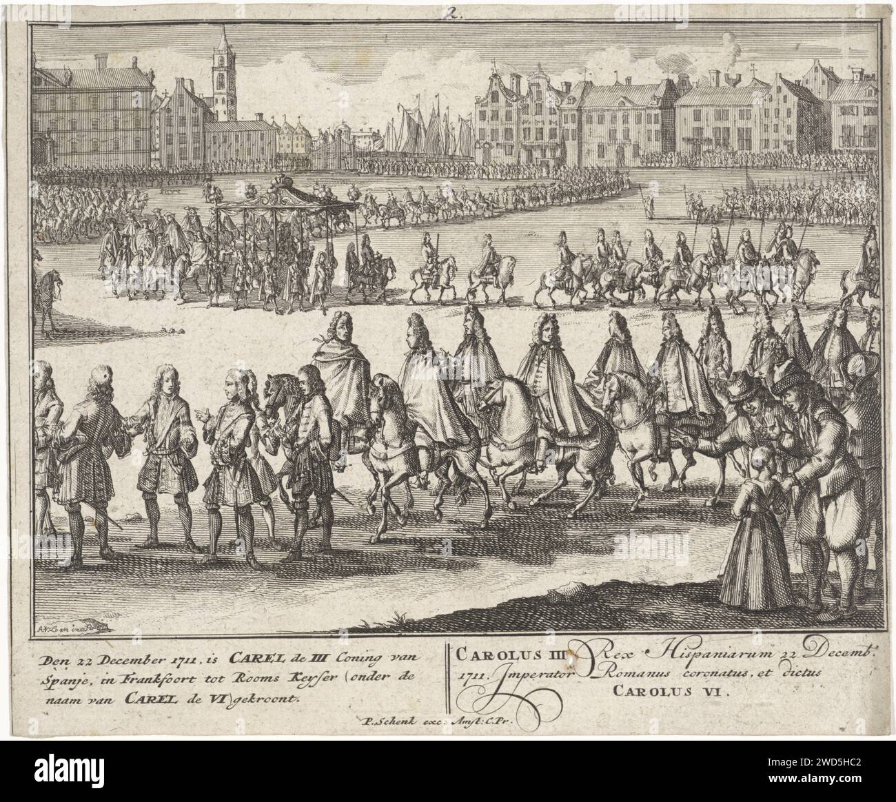 Procession after the coronation of Emperor Charles VI, Pieter Schenk ...