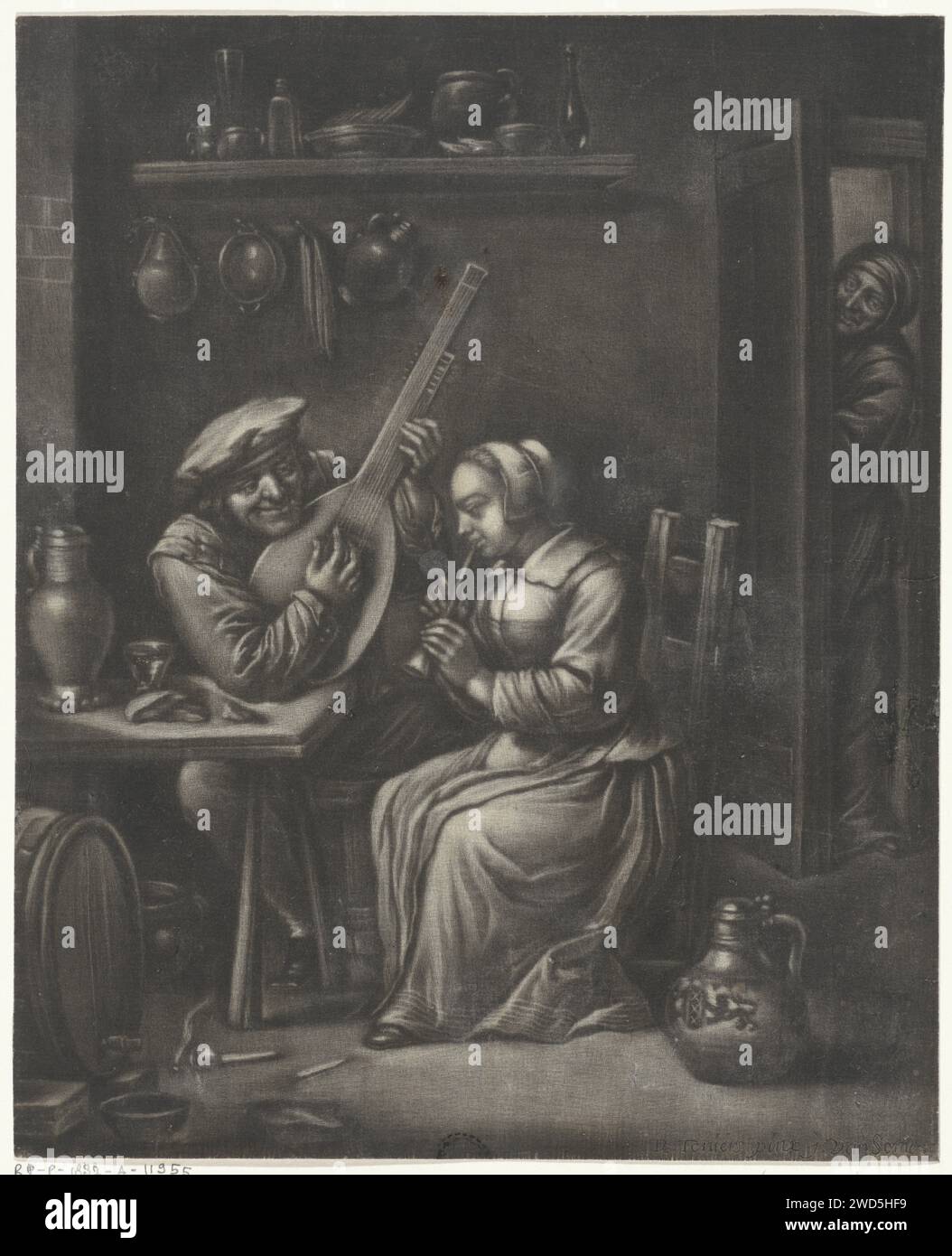 Musicating pair, Jan van summer, After David Teniers (II), 1655 - 1700 ...