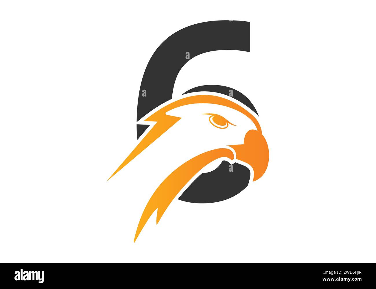 Letter 6 Eagle head Logo Design Vector Template. Modern logo design for ...