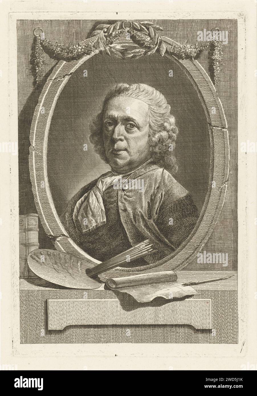 Portrait of Dionys van Nijmegen in Ovaal, Jan Jonas Ditmar, Afters ...