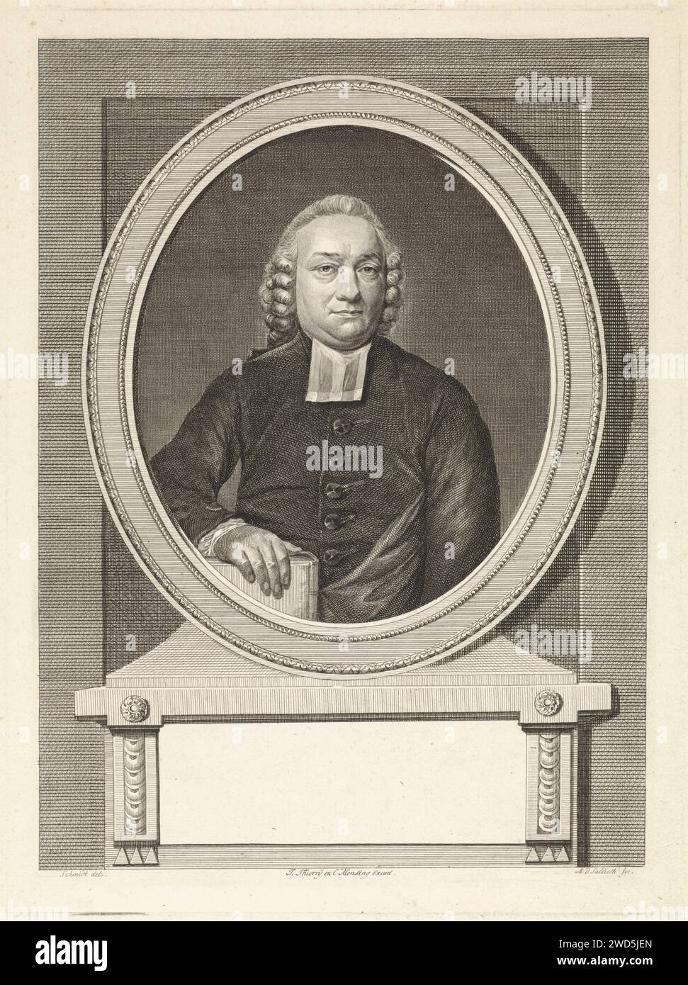 Portrait of the preacher Benjamin Frieswijk, Mathias de Sallieth, after ...