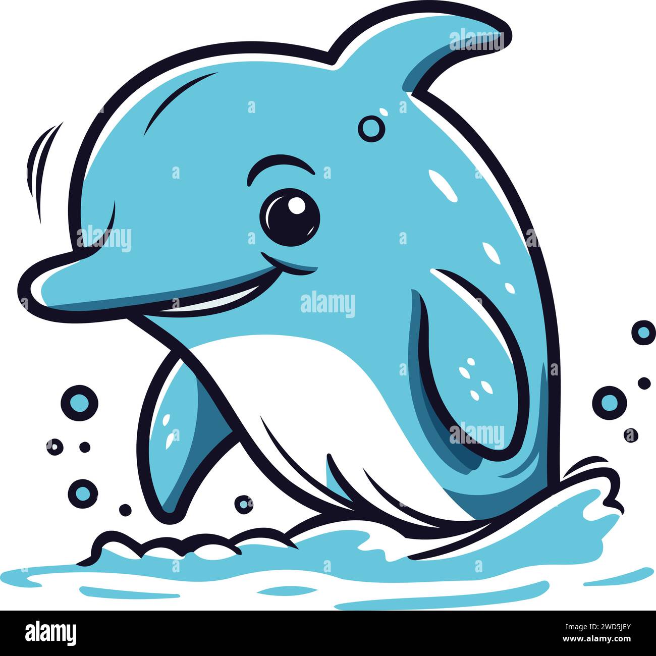 Dolphin cartoon character jumping out hi-res stock photography and ...