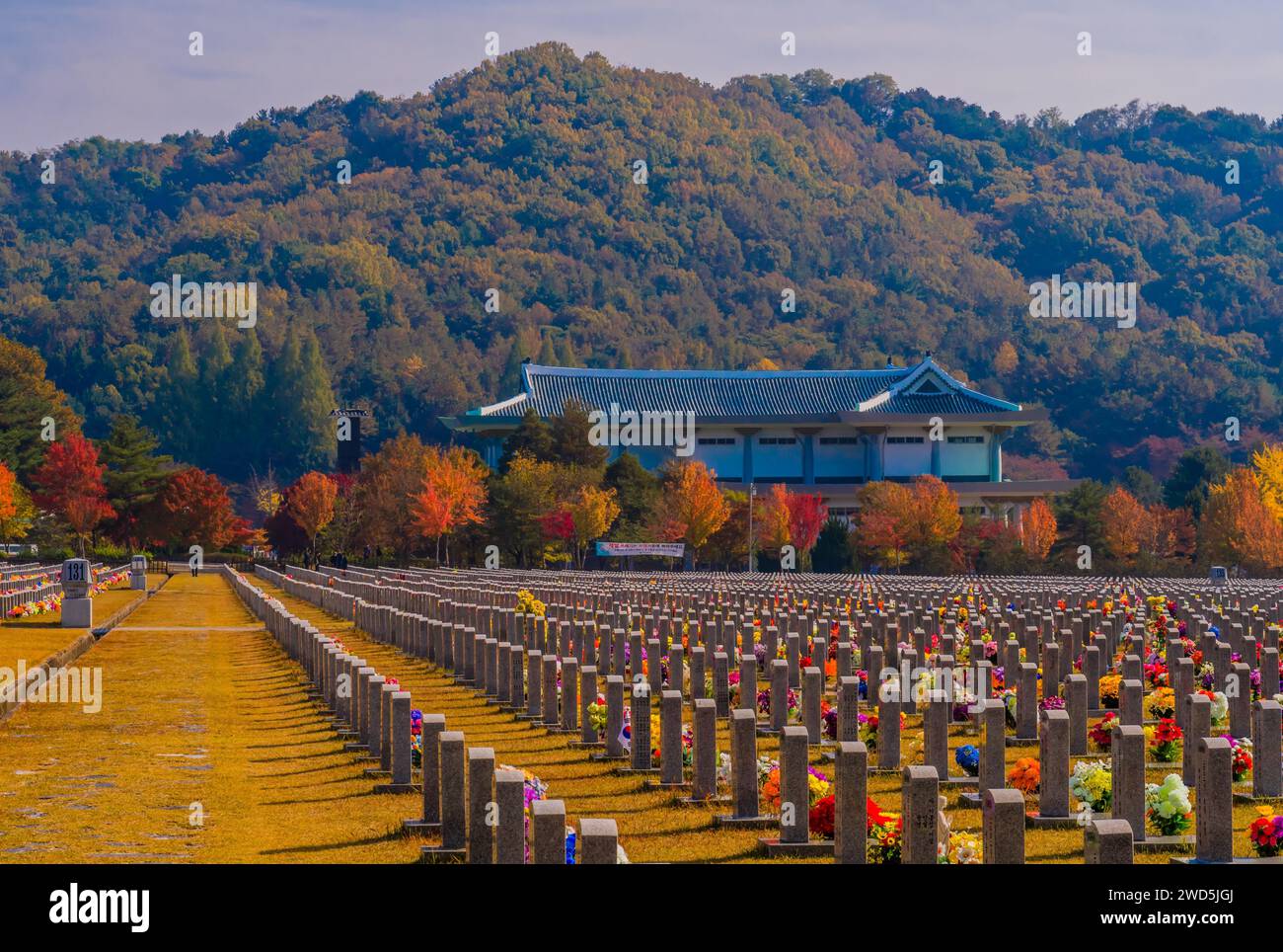 Daejeon, South Korea, November 3, 2019: Oriental style building with ...