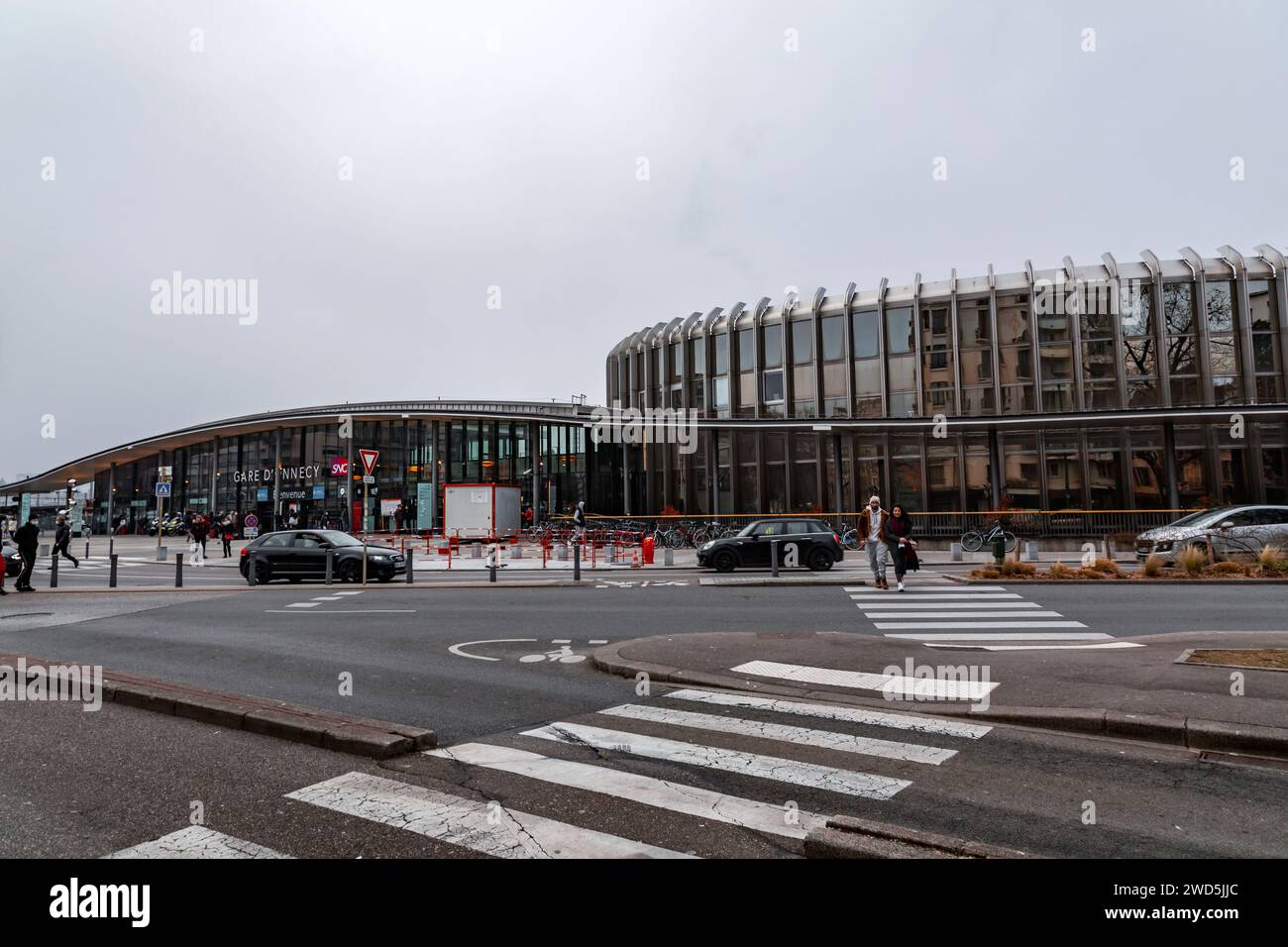 Annecy, France - January 29, 2022: Annecy station, Gare d'Annecy is a ...