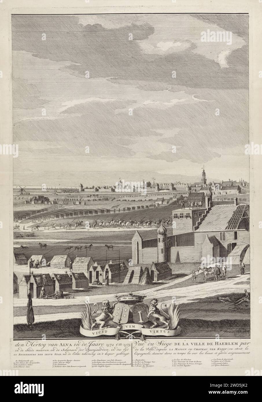 Siege of Haarlem, 1572-1573 (center magazine), Hendrik Spilman, after ...