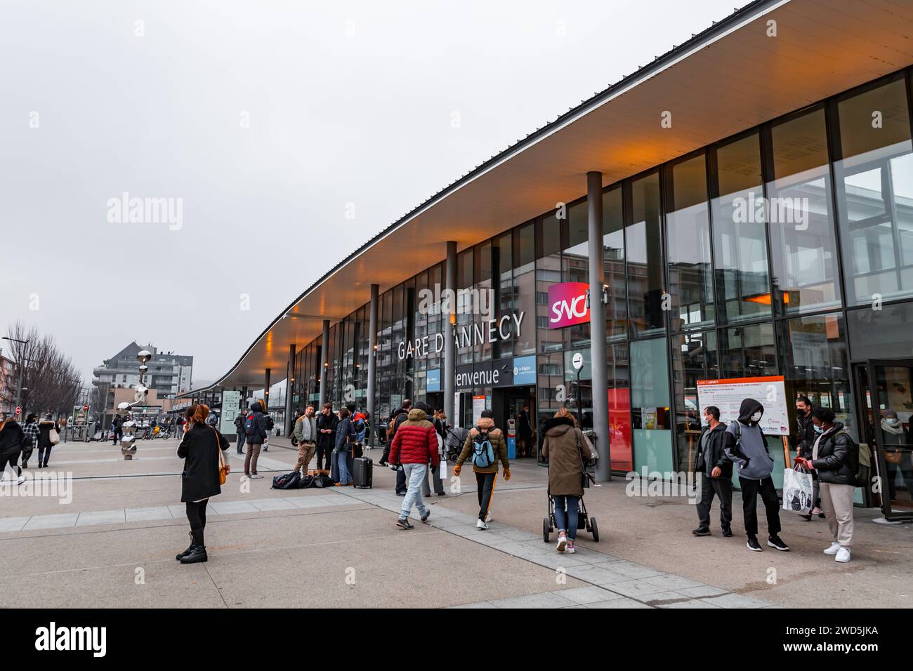 Annecy, France - January 29, 2022: Annecy station, Gare d'Annecy is a ...