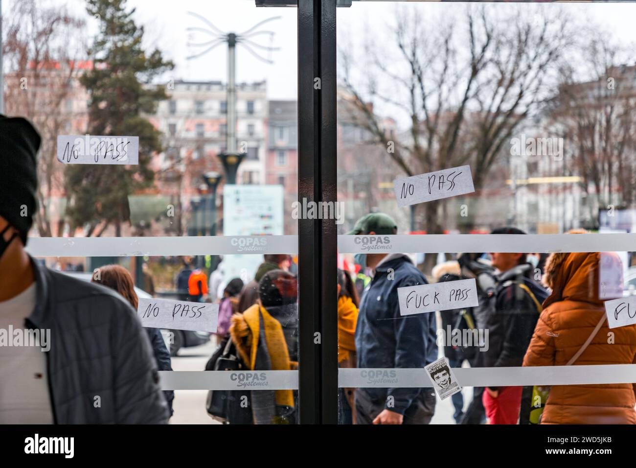 Annecy, France - January 29, 2022: Group of people demonstrating ...