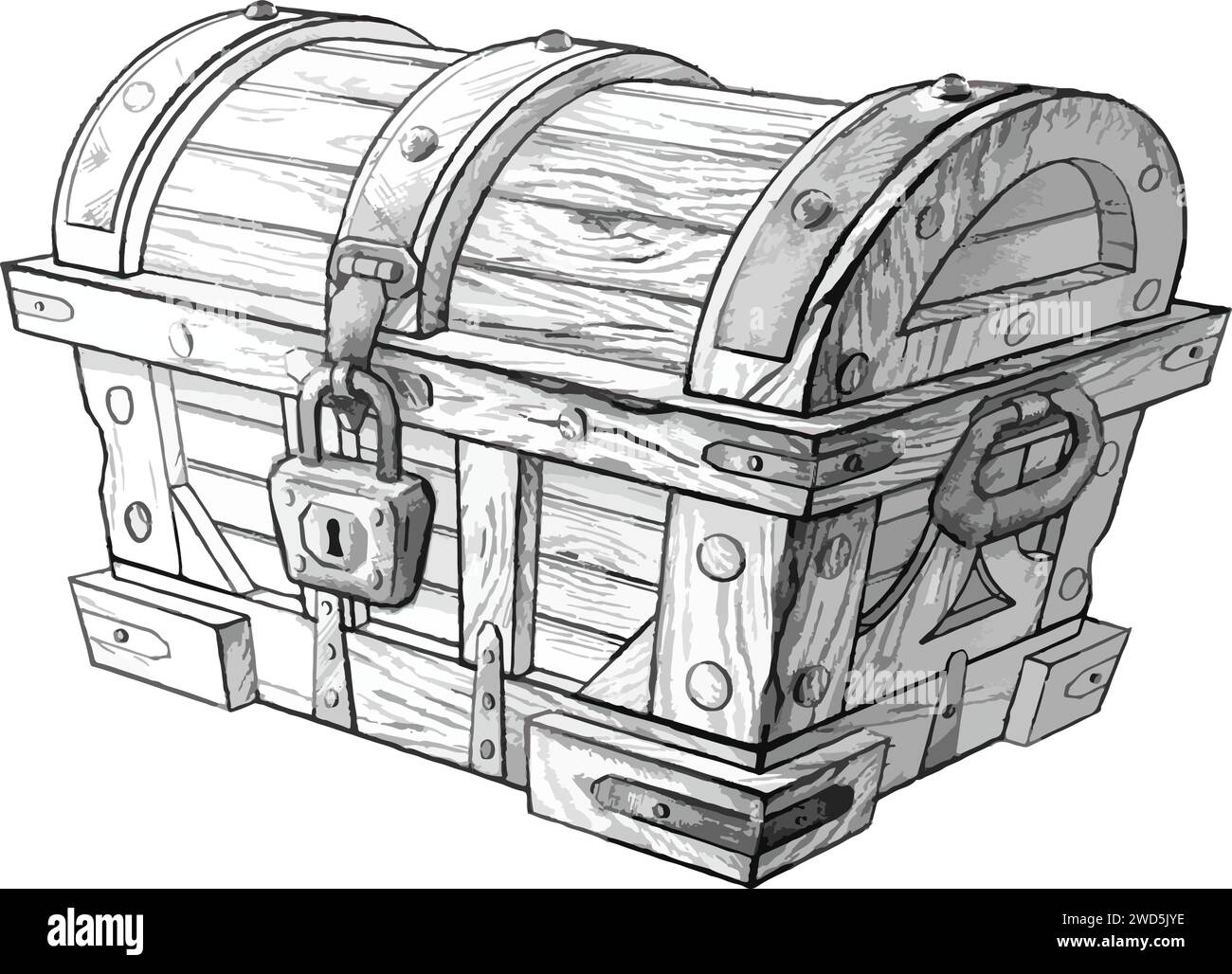 Hand drawn magic treasure chest Stock Vector Image & Art - Alamy