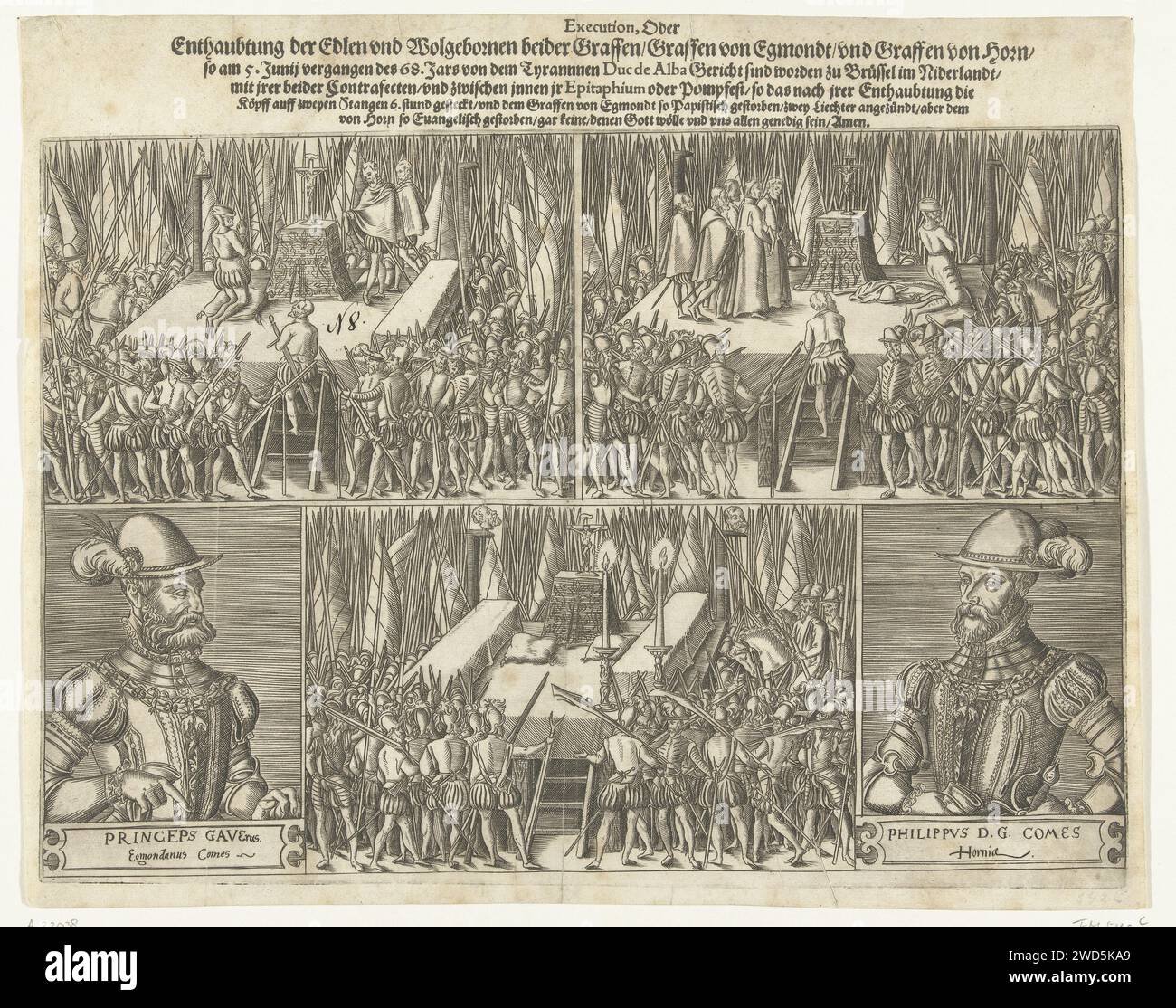 The Beheading of Egmont and Horne, Wolfgang Meyerpeck, 1568 print The ...