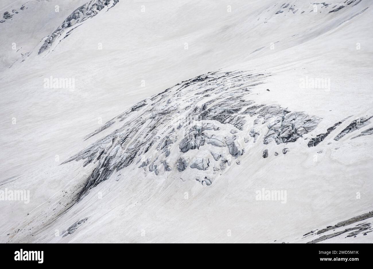 Snow and glacier ice with crevasses on the Waxeggkees glacier, Berliner ...