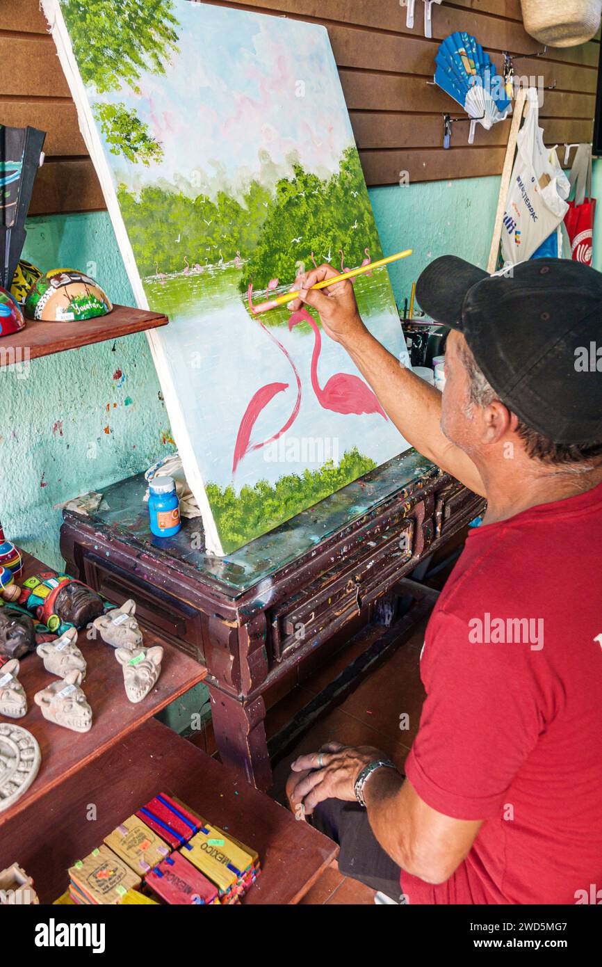 Merida Mexico,centro historico central historic district,artist selling ...