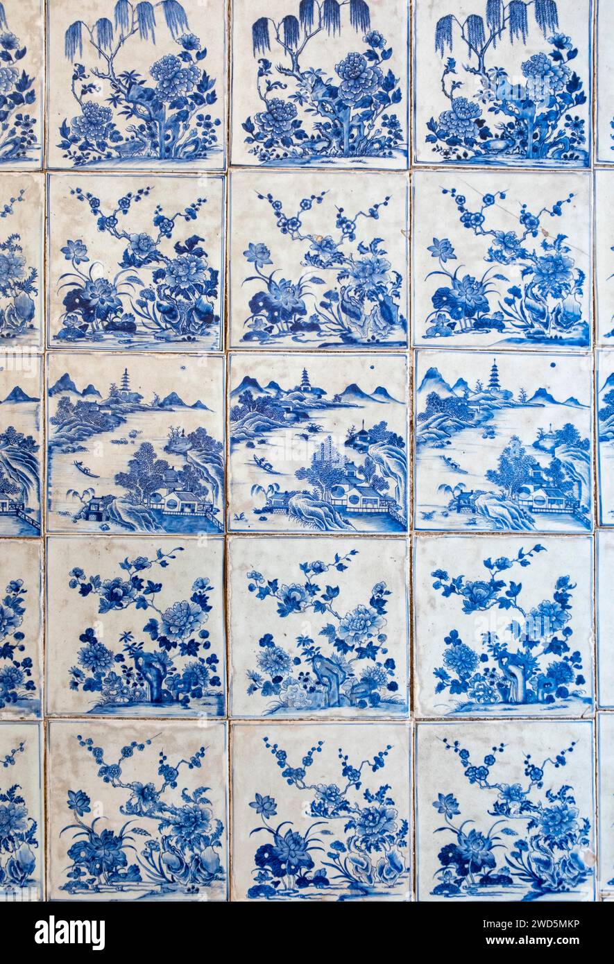 Blue and white porcelain tiles, Paradesi Synagogue, Matancherry, Jew ...