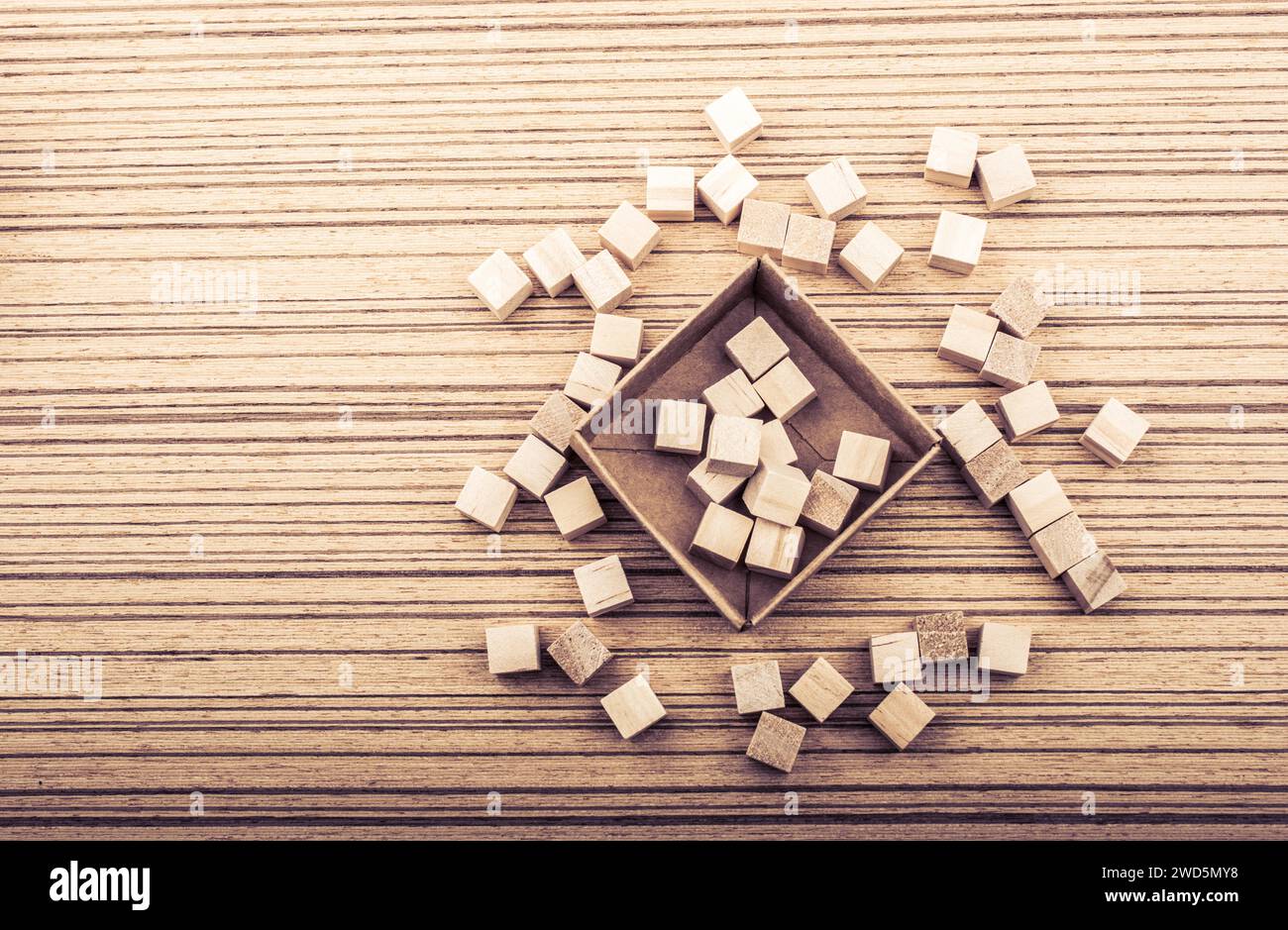 Wooden toy cubes as educational and business concept objects Stock ...