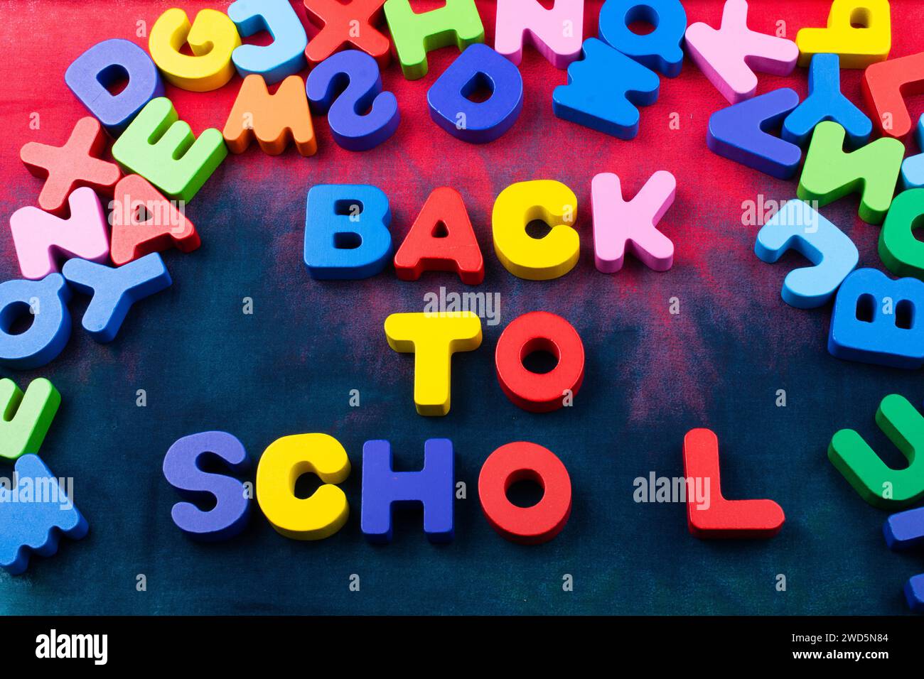 Back to school and Colorful Letters of Alphabet Stock Photo - Alamy