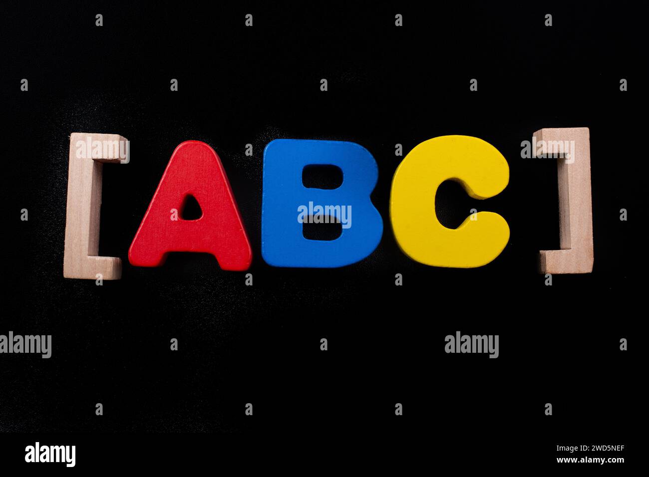 Colorful ABC Letters of Alphabet made of wood Stock Photo - Alamy
