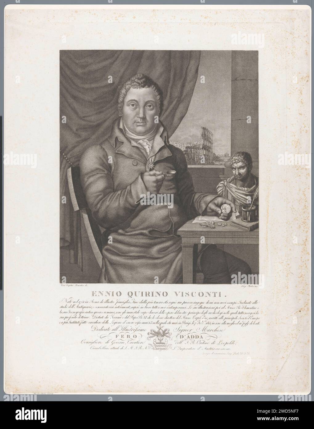 Portret Van Archeoloog Ennio Quirino Visconti, Luigi Rados, After Tirsi ...