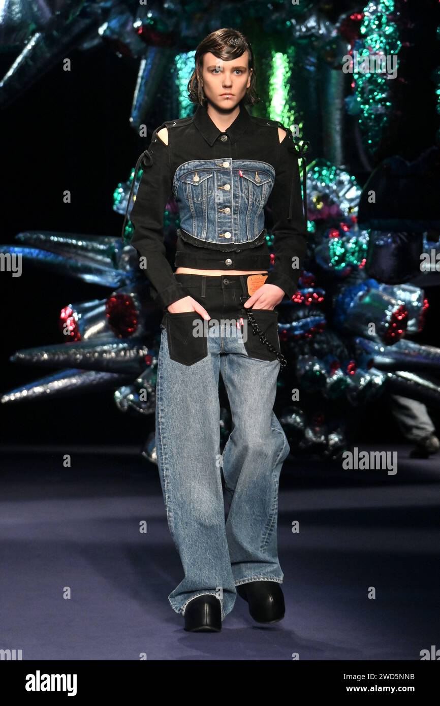 Milan, Italy. 14th Jan, 2024. Andersson Bell fashion show catwalk at ...