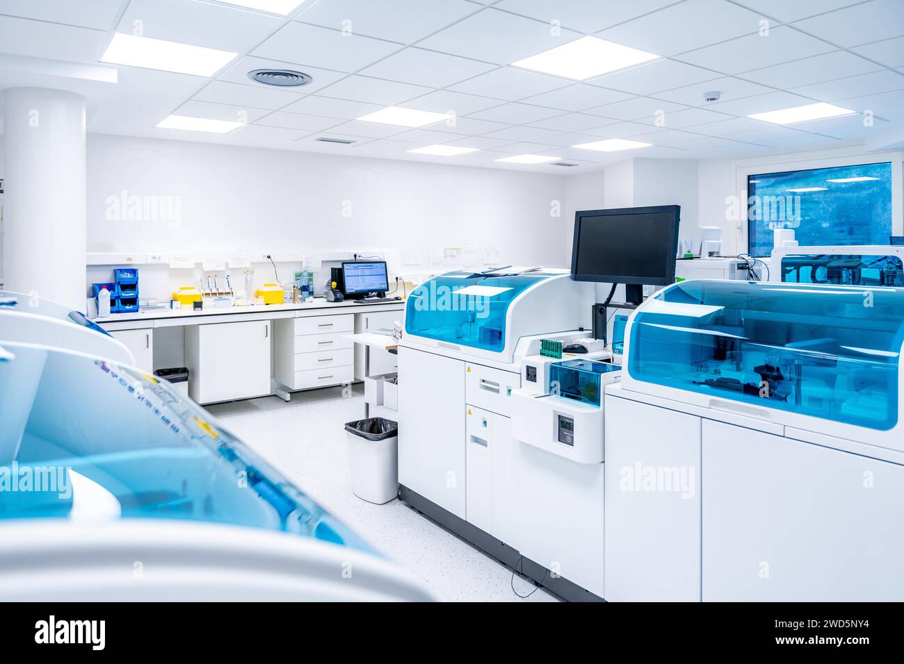 Modern laboratory research of an hospital facilities with no people ...