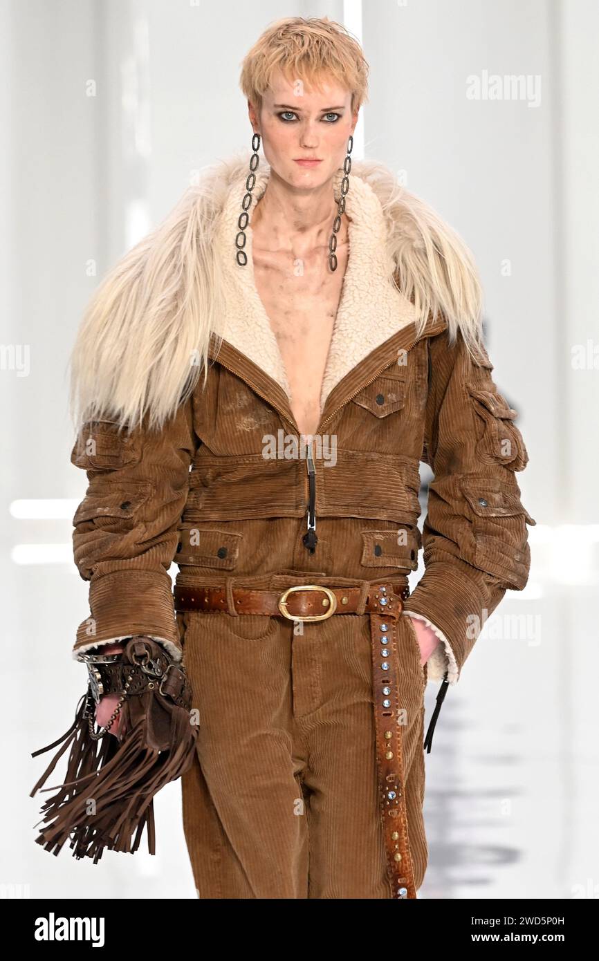 Milan, Italy. 12th Jan, 2024. Dsquared2 fashion show catwalk at Milan ...