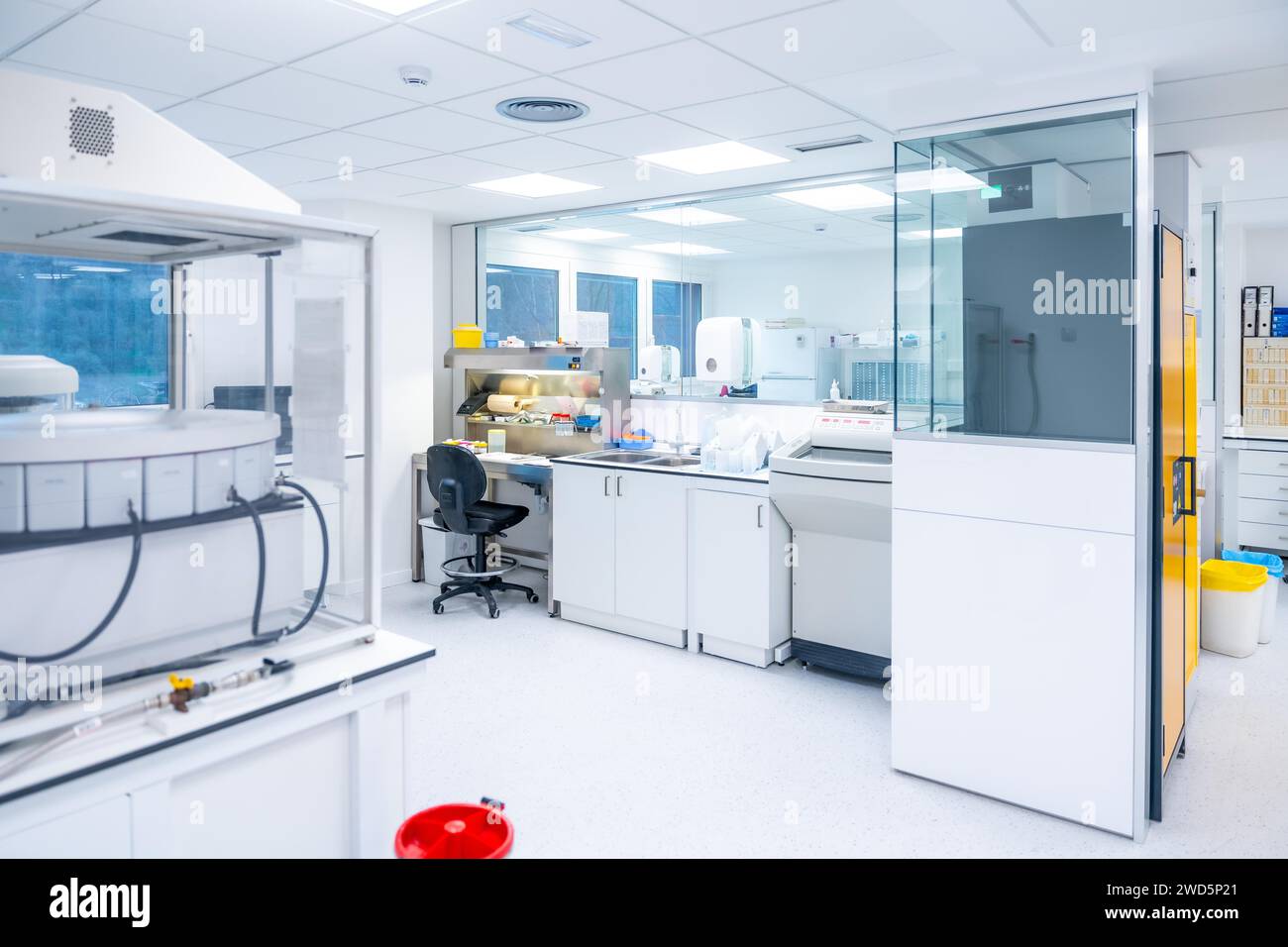 No people in the interior space of an innovative modern laboratory ...