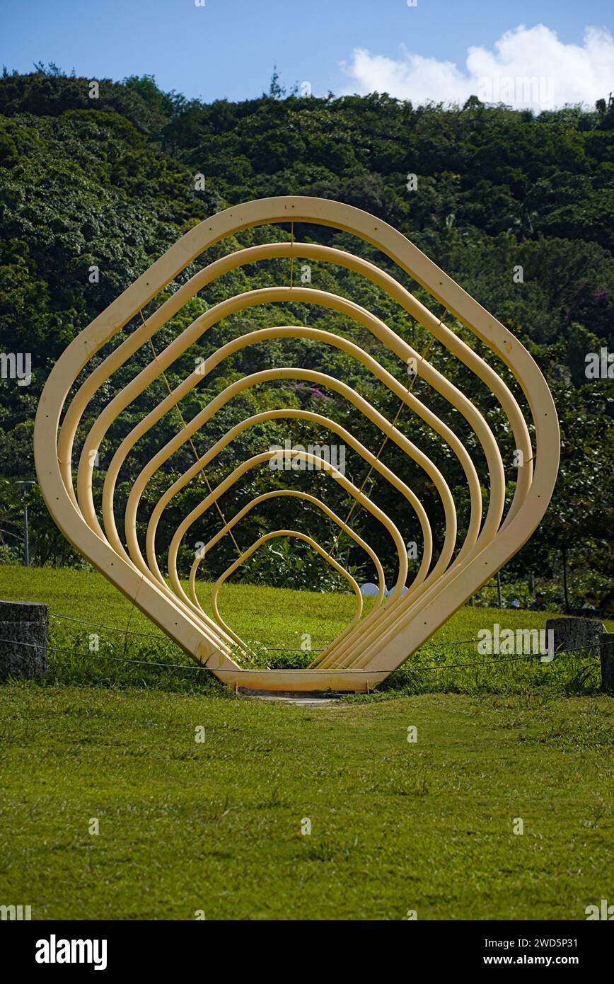 Bambool sculpture at Yeliou Geopark in Taiwan on a sunny day Stock ...